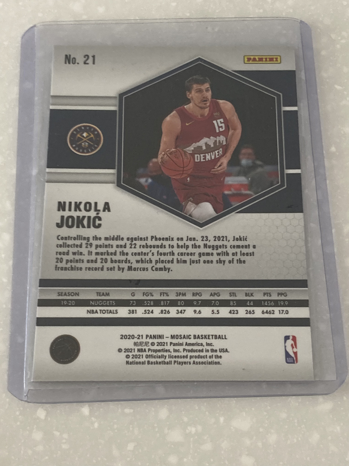 2020-2021 Panini Mosaic Silver Nikola Jokic #21 Nuggets | eBay