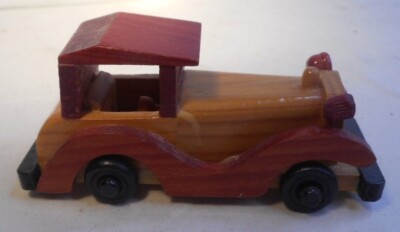 Vintage Hand Made Wooden Limousine Car 4-1/8" Long x 1-1/2" Wide x 1-7/ ...
