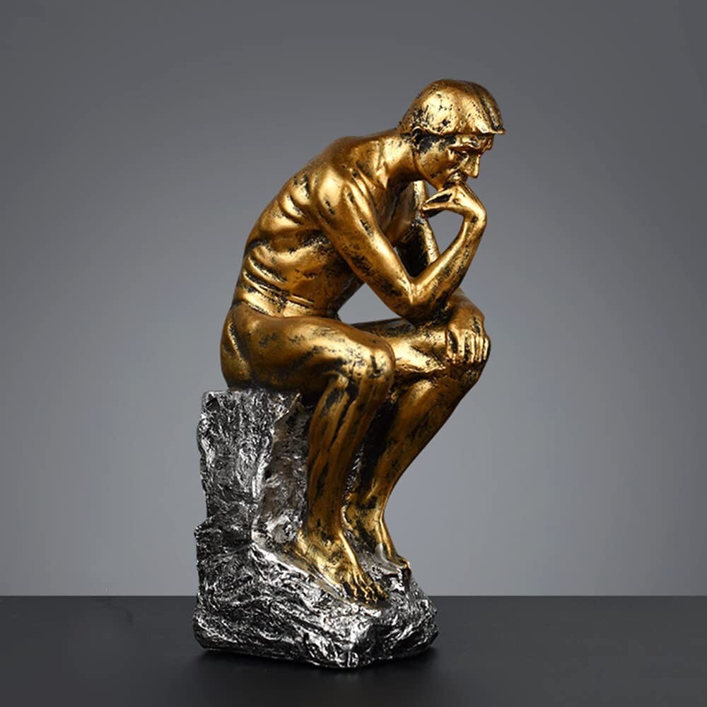 Original Thinking Man Statue 379 The Thinker By Auguste Rodin Stock