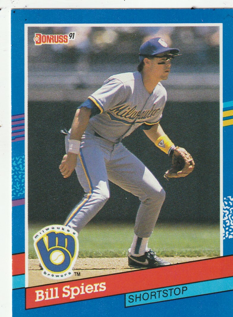 FREE SHIPPING-MINT-1991 Donruss Bill Spiers #310 BREWERS PLUS BONUS ...