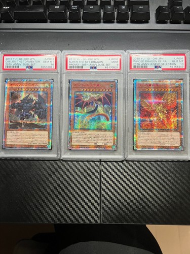 Yugioh 20th Secret Rare Obelisk Slifer Ra 20DS-JP001 20DS-JP002 WP01 ...