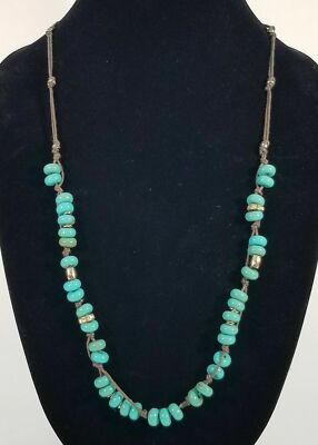 J.Crew Women's Faux turq White hammered Pearl navy String Necklace NIP ...