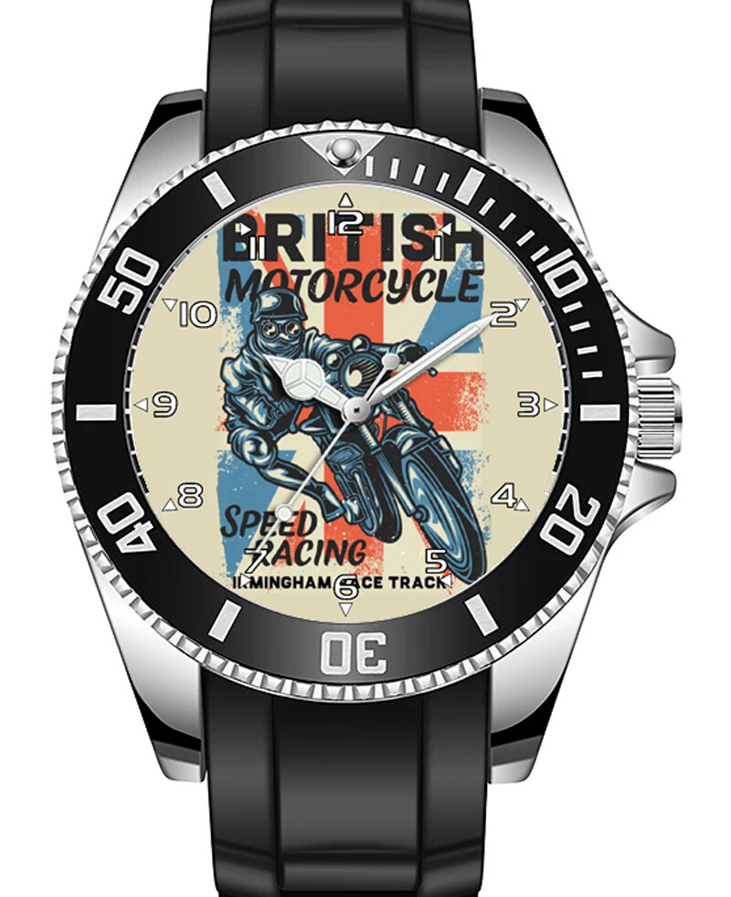 Retro Speed Bike Motor Cycle Racing Art Collectible Unisex Sporty Watch ...