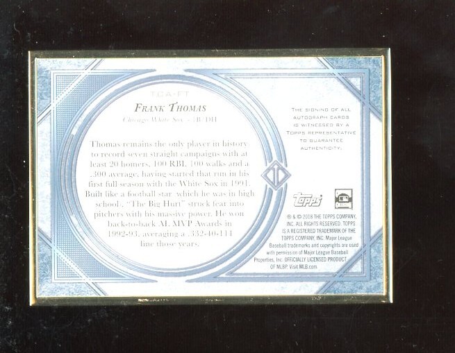 2018 Topps Transcendent Framed Gold Fran Thomas White Sox HOF ON CARD ...