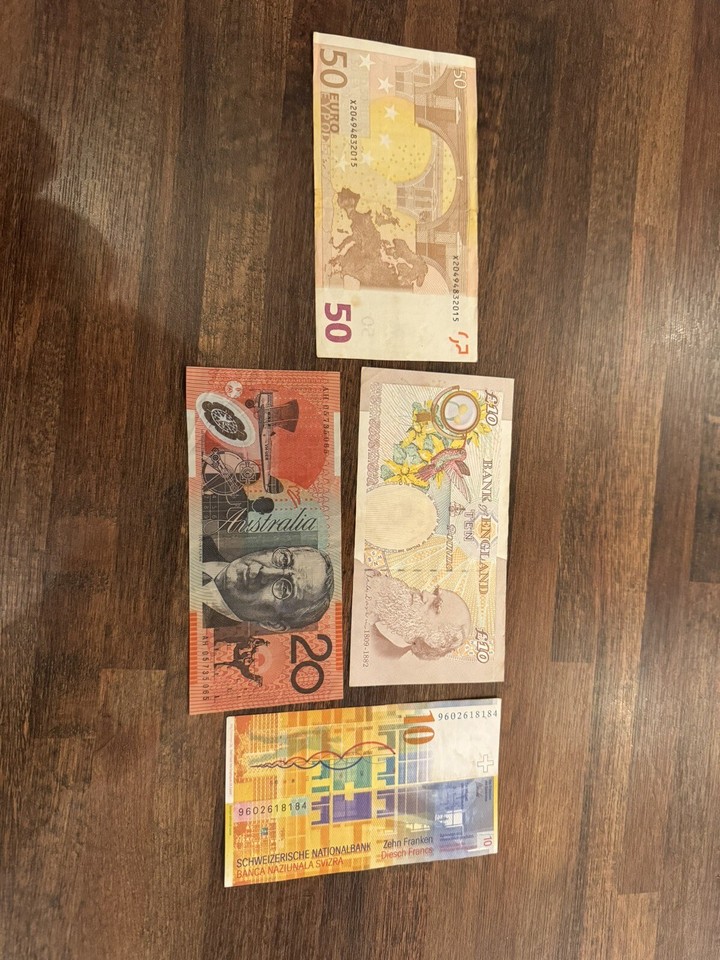 High Value World Banknotes Lot 2002 50 Euro 10 Pounds 10 Swiss high-value-world-banknotes-lot-2002-50-euro-10-pounds-10-swiss