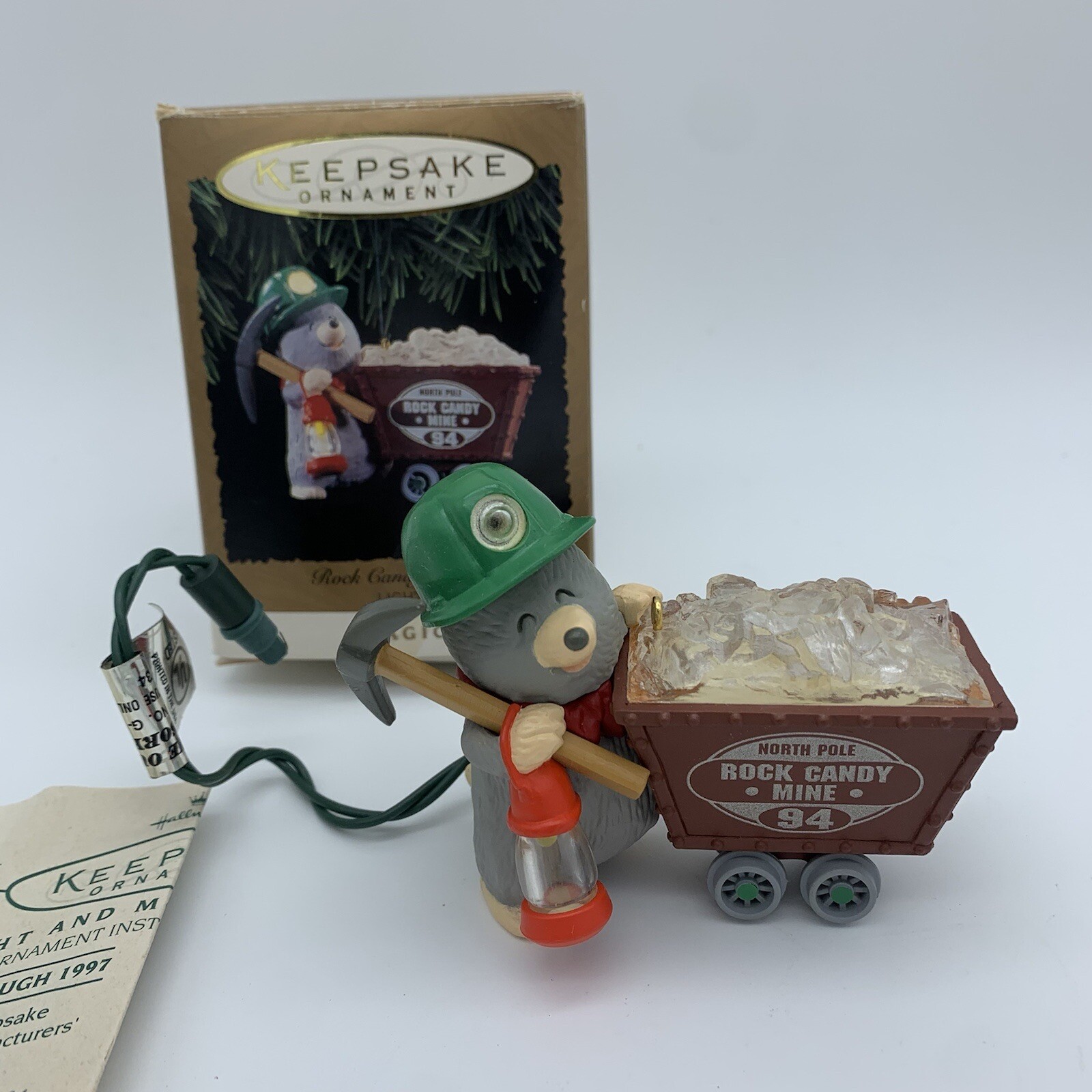 HALLMARK 1994 Rock Candy Miner Light Magic Mole Car KEEPSAKE ORNAMENT ...