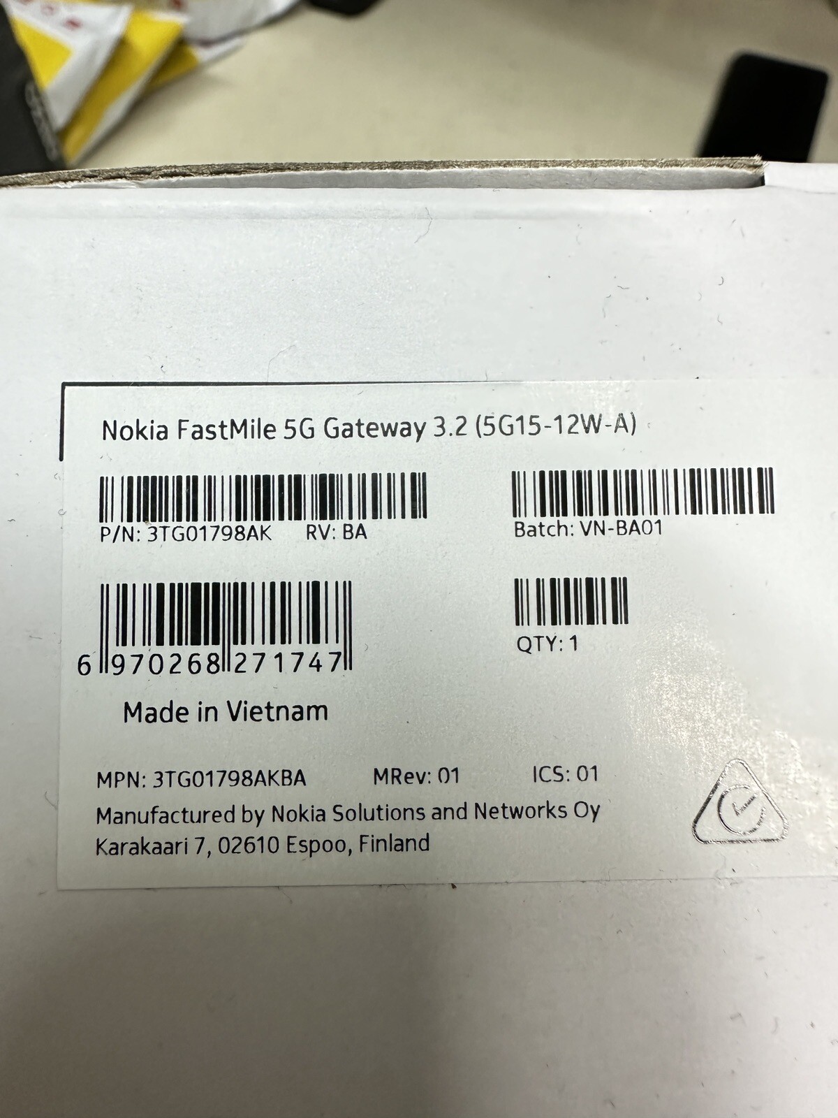 Nokia FastMile 5G Broadband Gateway 3.2 Unlocked Modem Router (5G15-12W ...