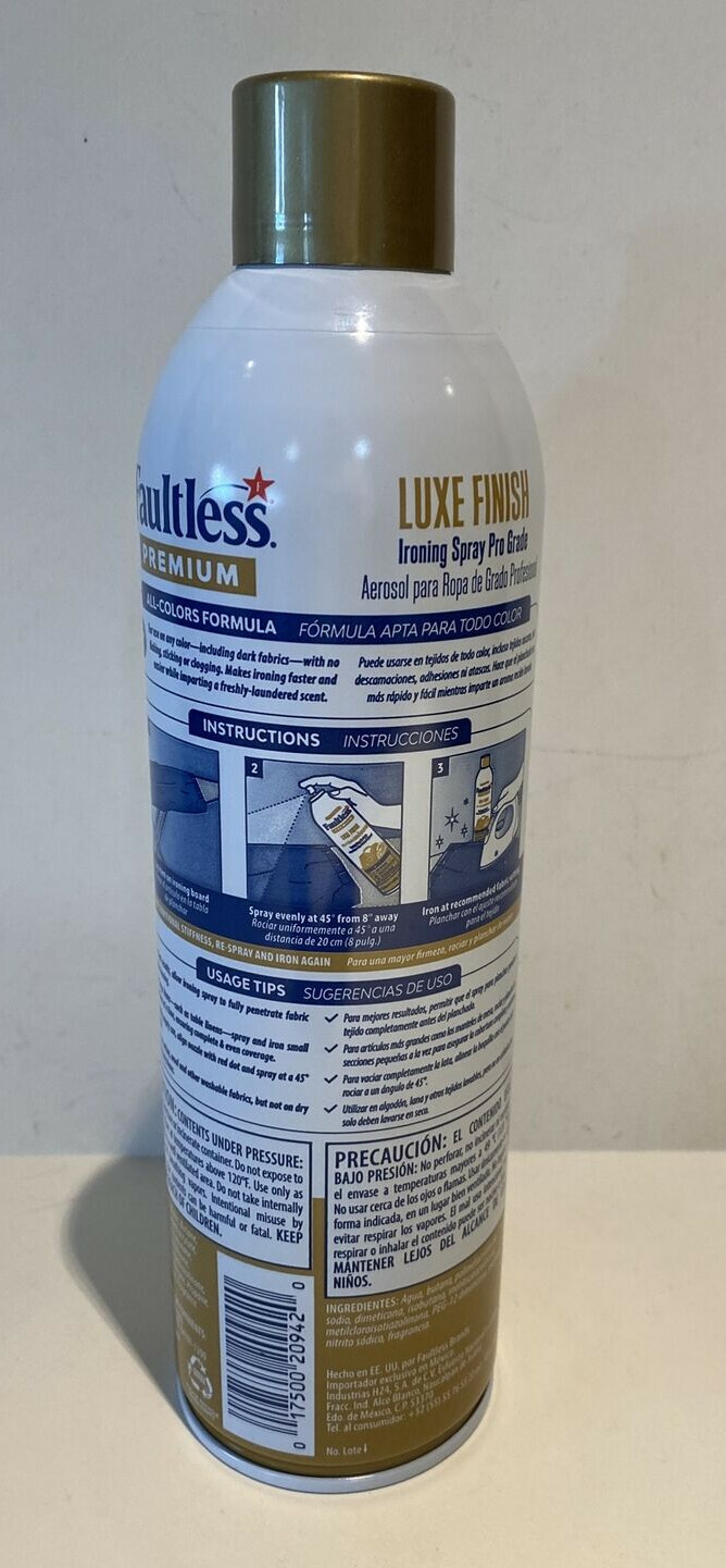 2 Faultless Premium Starch Luxe Finish Ironing Spray Pro Grade All ...