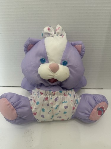 Vtg 1999 Fisher Price PUFFALUMP Care for Me Plush Purple BABY Kitty Cat ...