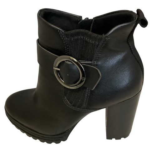 Ramarim Brazilian Boots Women 8 Black Leather Buckle Zip Gothic Emo ...