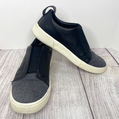 VINCE Men's Ranger Laceless Slip-On Sneaker Shoes RV$250 Black Gray ...