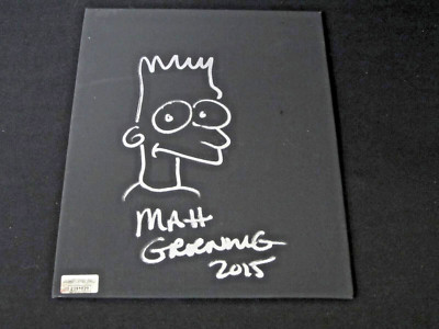 Matt Groening Simpsons sketched and Signed Autographed Bart Simpson COA ...