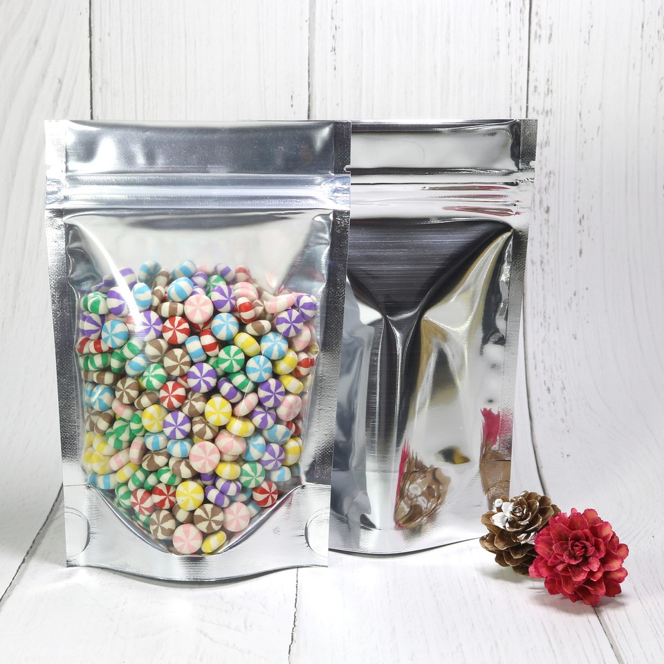 100 Colored Mylar Food Candy Zip Seal Lock Stand Up Pouch Bags with ...