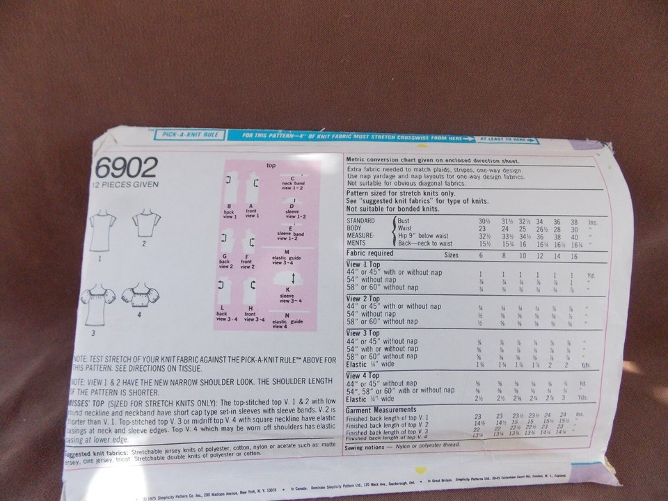 Simplicity Misses Top Sizes 6-8 Uncut Pattern 6902 | eBay