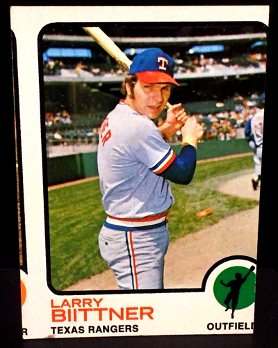 Larry Biittner 1973 Topps Baseball Error Miscut SP Card #249 Texas ...