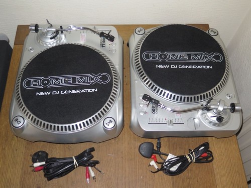 2 x Homemix TT-500 belt-drive DJ turntable - PAIR / BOTH WORK PERFECTLY ...