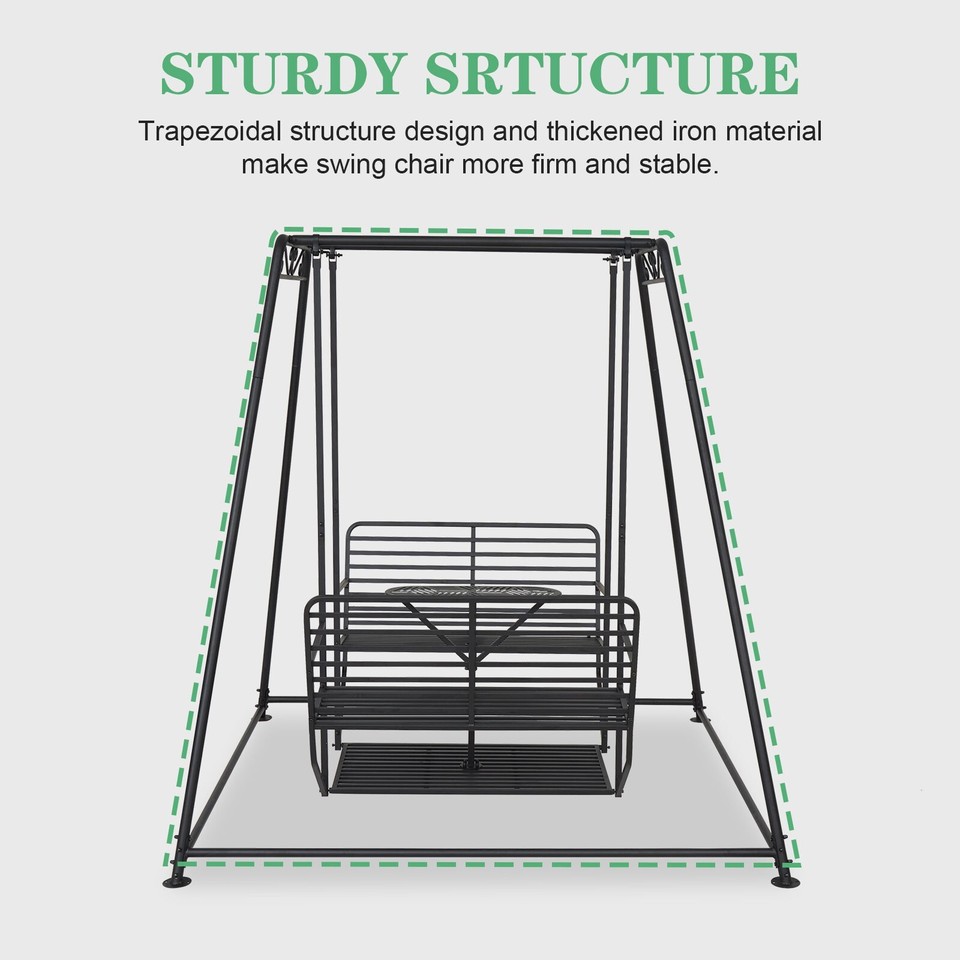 Hanging Chair Frame Swing Stand Bench with Table Max Load 880 LBS for ...