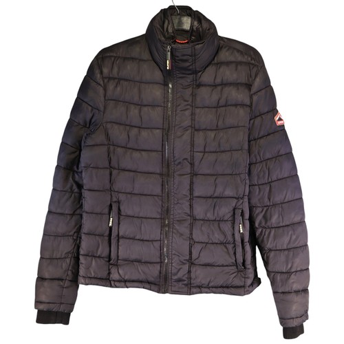 Superdry Fuji Jkt Mens Puffer Jacket Size S Black Long Sleeve High Neck ...