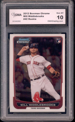 2012 Will Middlebrooks Bowman Chrome Rookie Gem Mint 10 #40 | eBay