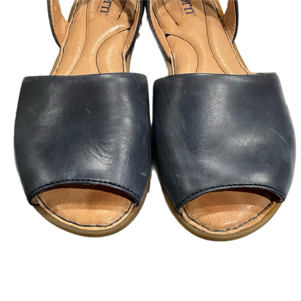 Born Trang Women’s Sandals Size 8M Blue Leather Slingback Casual Shoes ...