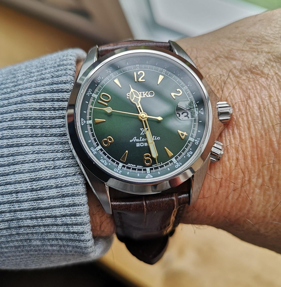 Seiko SPB121J1 Prospex Alpinist Green Analog Automatic Brown Leather ...