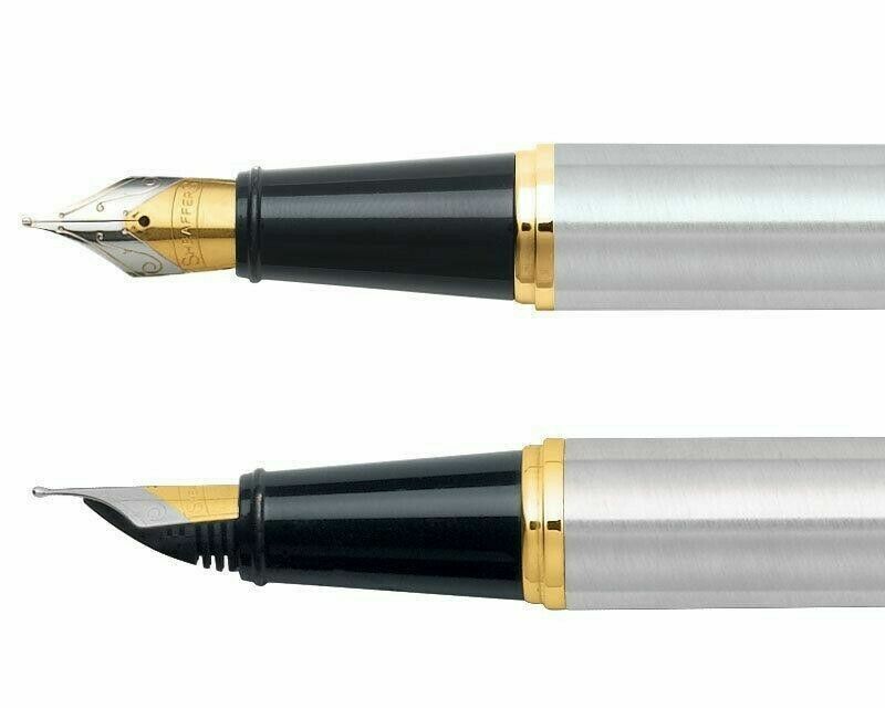 Sheaffer 300 Brushed Chrome Barrel , Gold Appointments & Medium nib ...