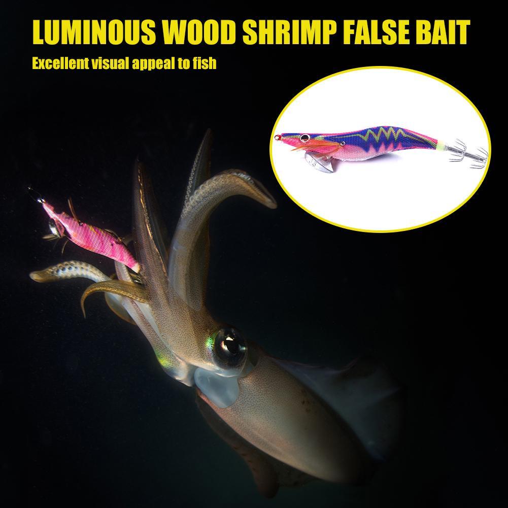2Pcs 14cm 20g Luminous Wood Shrimp Fishing Lures Artificial Wobbler ...