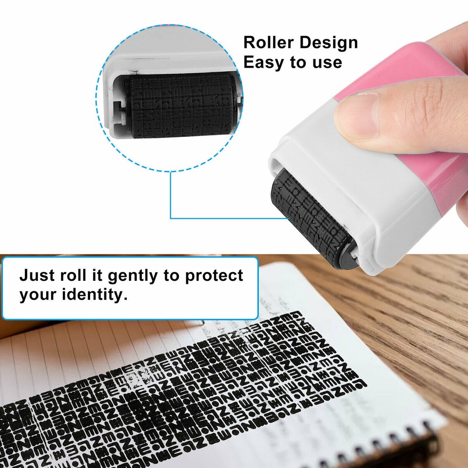 2PCS Identity Theft Protection Roller Stamp Guard ID Privacy ...