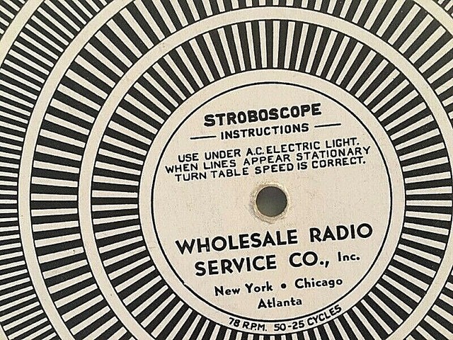 Stroboscope Disc by Wholesale Radio Service Company X4 | eBay