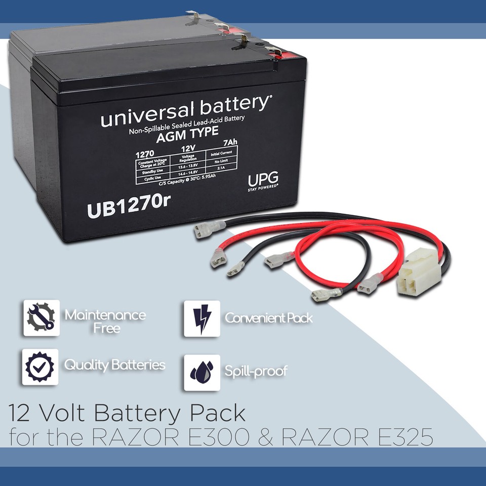 24 Volt Battery Pack for Razor E300 & E325 Scooter (7 Ah, Versions 11 ...