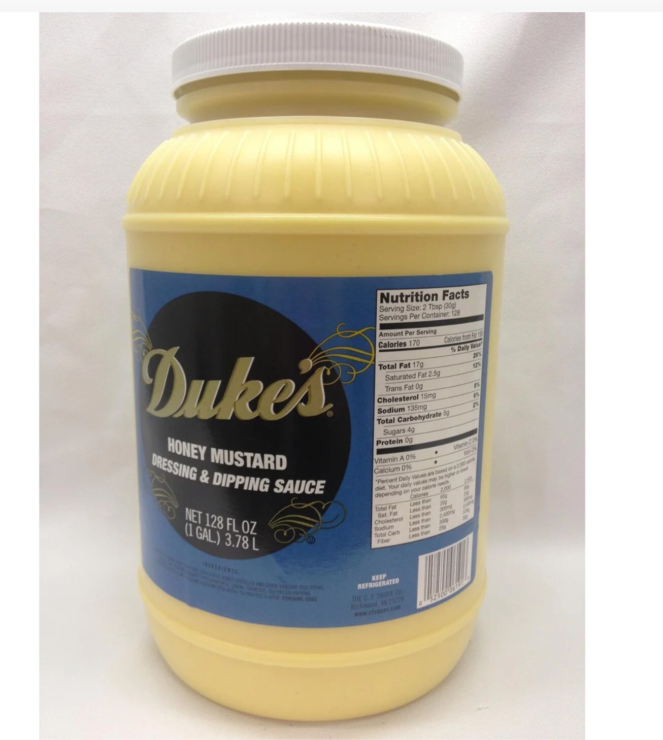 Duke'S Honey Mustard Dipping Sauce (1 Gallon Plastic Cans, 4 Per Case ...