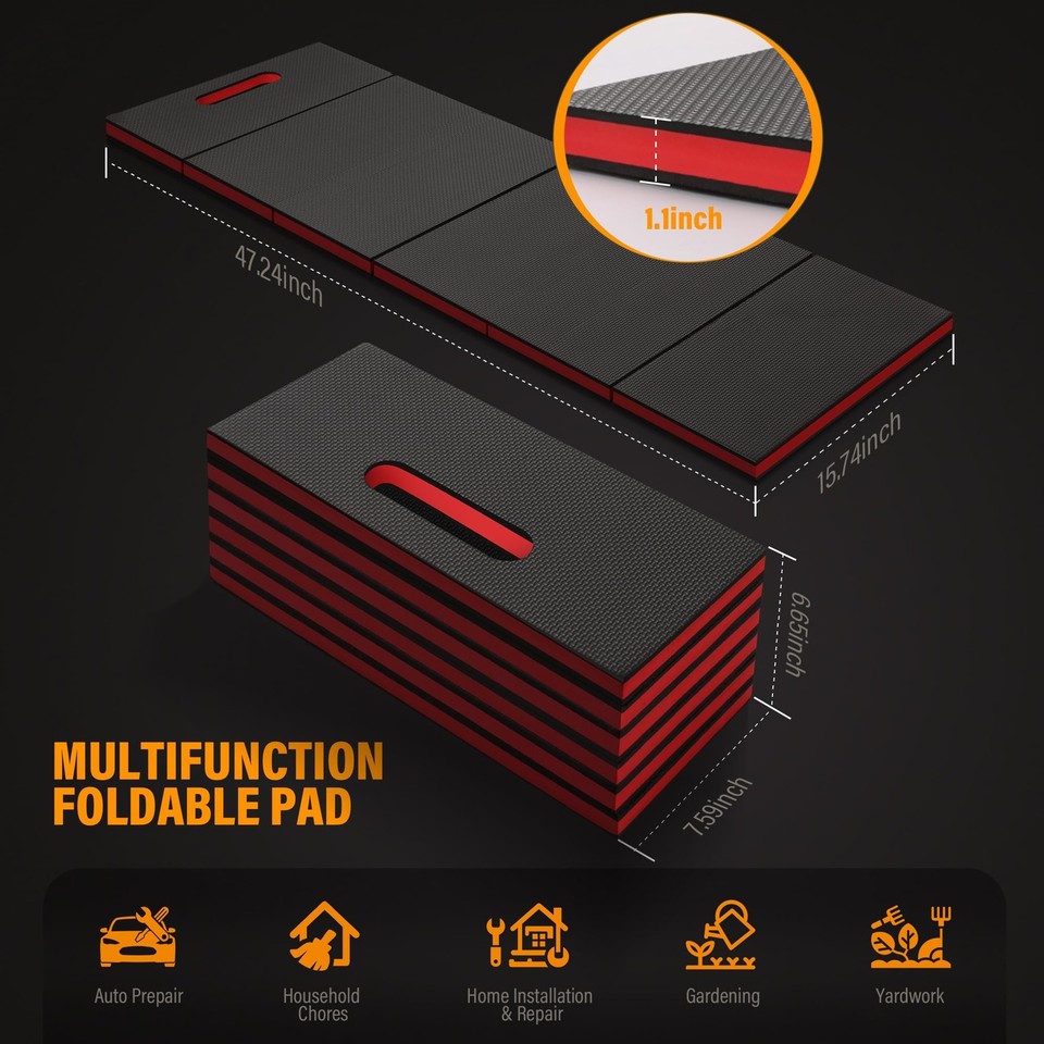 Foldable EVA Utility Mat with Handle, Heavy Duty Mechanic Mat for ...