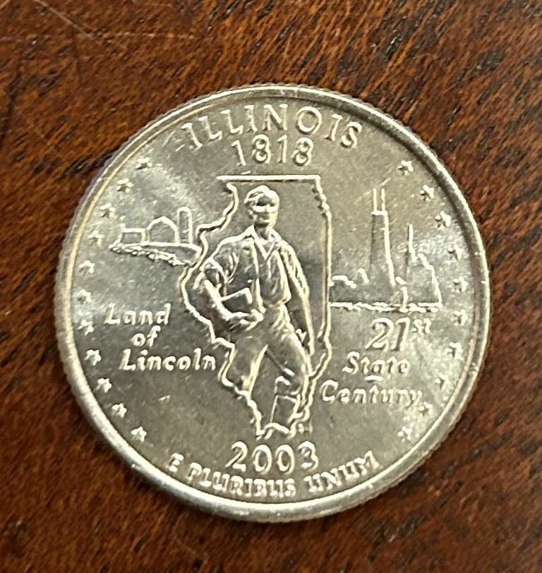 2003 P Illinois State Quarter, BU. From mint rolls, (From Philadelphia ...