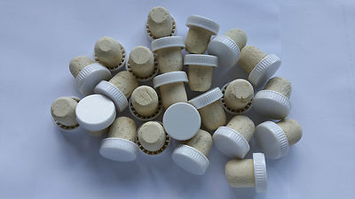 Plastic Wine Bottle Corks / Stoppers - White - Pack Of 50 (Flanged ...
