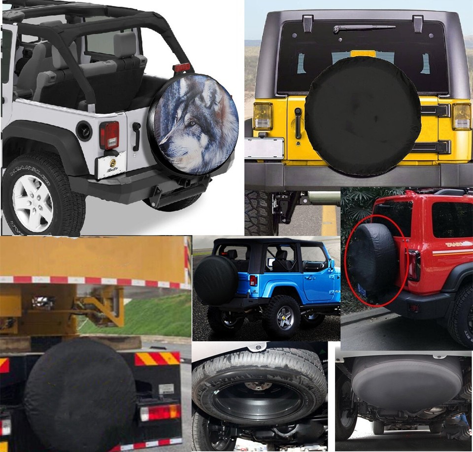 Wheel Tyre Cover 16 INCH Spare Tire Cover Leather for Jeep Hummer Land ...