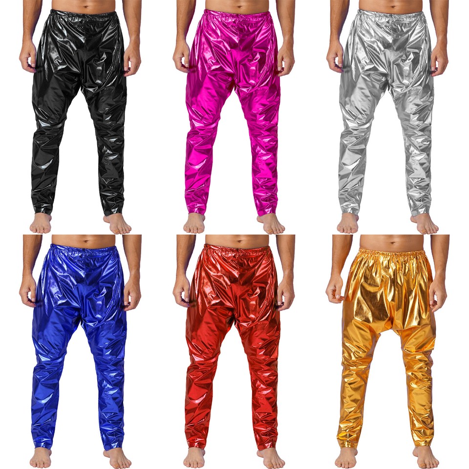 Metallic Shiny Disco Pants for Men 70s/80s Party Rave Pants Vintage ...