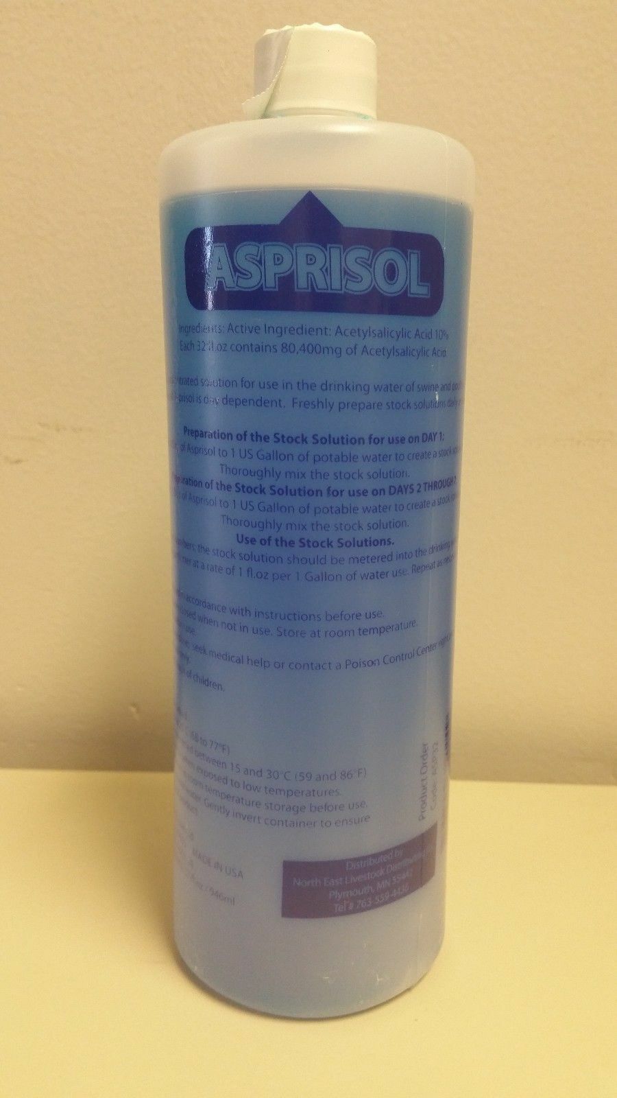 Asprisol Concentrate Liquid Aspirin Livestock Water Poultry Quart for ...