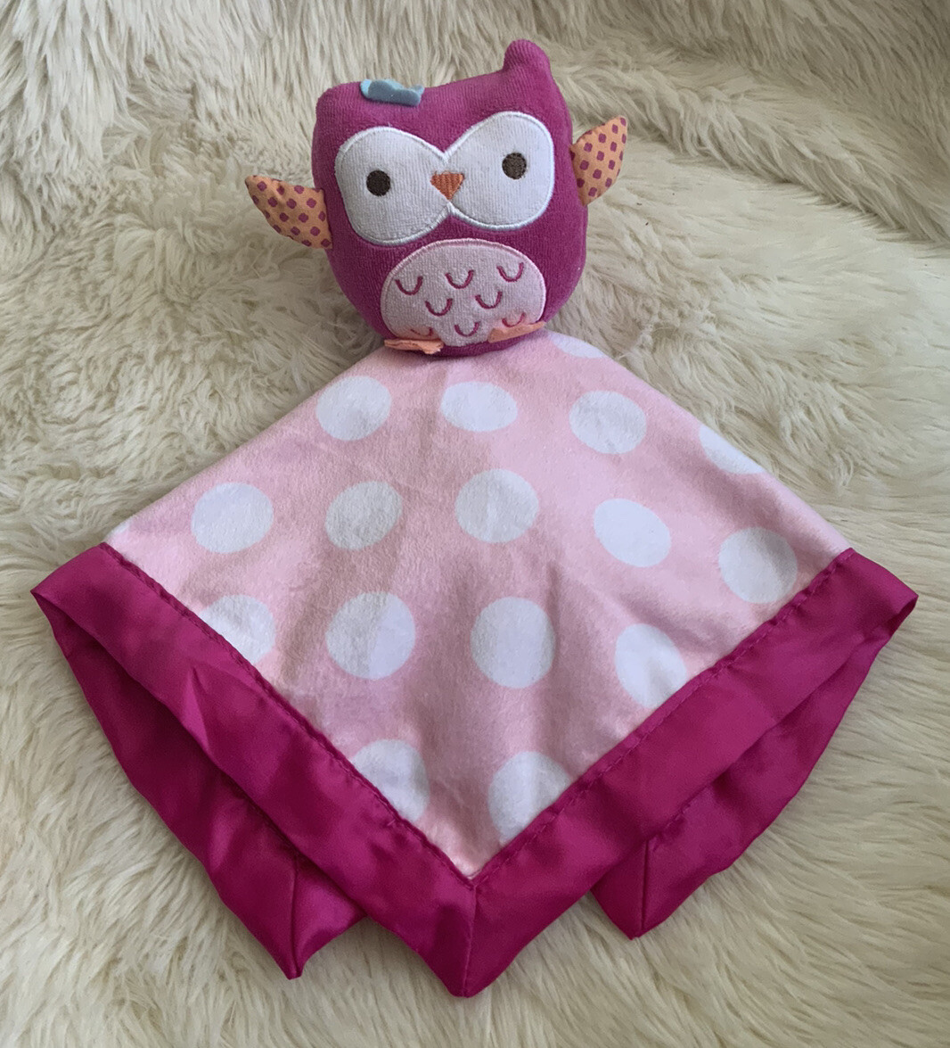CIRCO Target Pink Owl Baby Security Blanket Lovey Satin Polka Dot | eBay