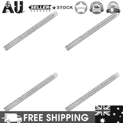 Stainless Steel Metal Straight Ruler Double Sided Measuring Tool (300mm ...