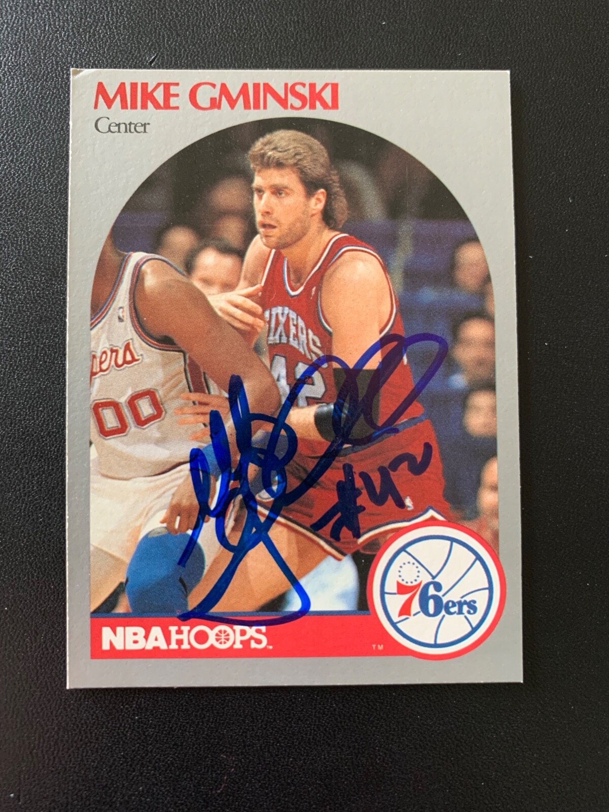 Mike Gminski Signed 1990-91 NBA Hoops #228 Card Philadelphia 76ers ...
