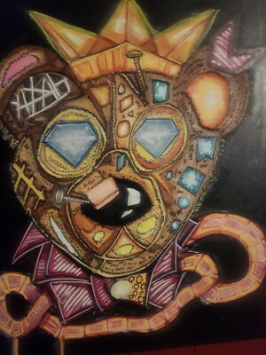 Acrylic Watercolor teddy bear treasure royalty canvas 18x24 acrylic ...
