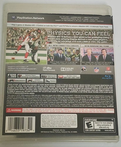 Madden NFL 13 PlayStation 3 PS3 Video Game | eBay