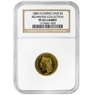 1880 $4 Stella NGC PF3CAMEO Flowing Hair Rare Coin | eBay