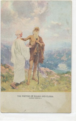 Religious postcard - The Parting of Elijah and Elisha | eBay
