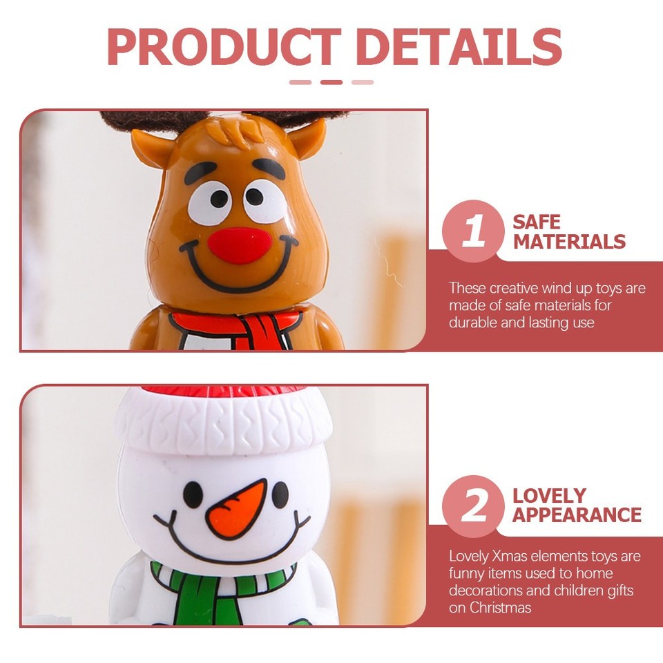6 Pcs Christmas Cartoon Wind Up Toys Plastic Kids Toys Party Plaything ...