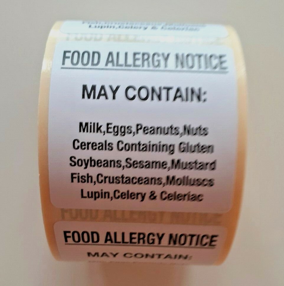 Food Allergy Labels,Food Labels,Catering Warning Stickers, 38mmx38mm ...