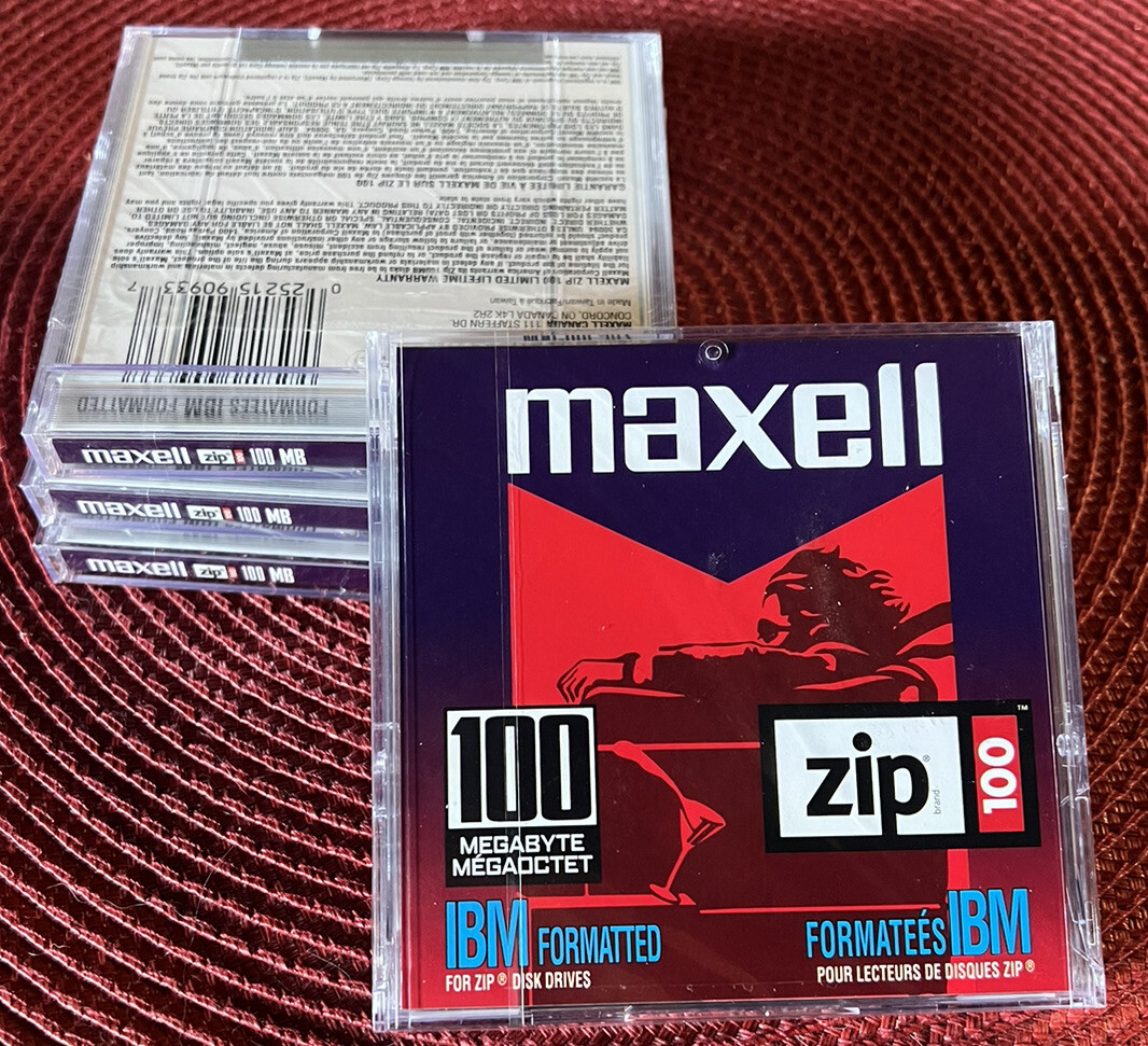 NEW Maxell 100 MB Zip Disk Individually Sealed IBM Formatted 100MB (Lot ...