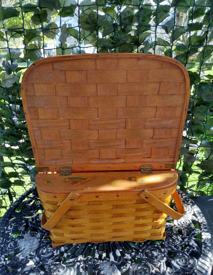 Vintage Rindge Pie Basket Hinge Lid Swivel Handles Mushroom Design New ...