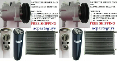 NEW AC MASTER SERVICE 2 PACK KIT Kubota M9540 DENSO Compressor & Drier ...