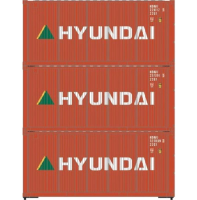 Athearn 27783 HO Scale 20' Intermodal Corrugated Container Hyundai HDMU ...